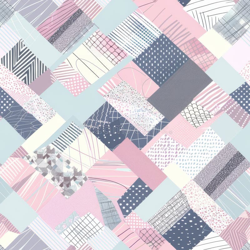 Contemporary Abstract Geometric Pattern with Pastel Color Palette Stock ...