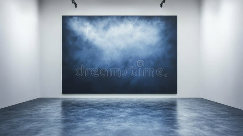 Contemporary Abstract Ocean Wave Painting Displayed in a Modern Gallery ...