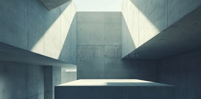 A Contemporary Abstract Setting with a Concrete Space, Rectangular ...