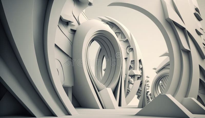 Contemporary Abstract Structure in Shades of White: a Futuristic Design ...