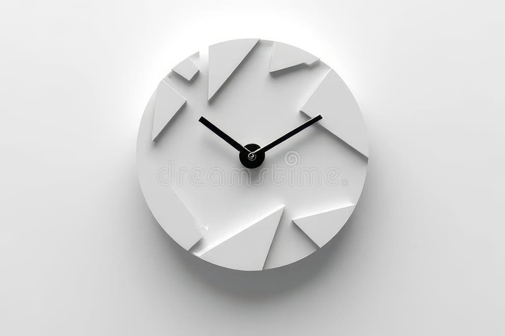 Contemporary Abstract Wall Clock in 3D Print Stock Illustration ...
