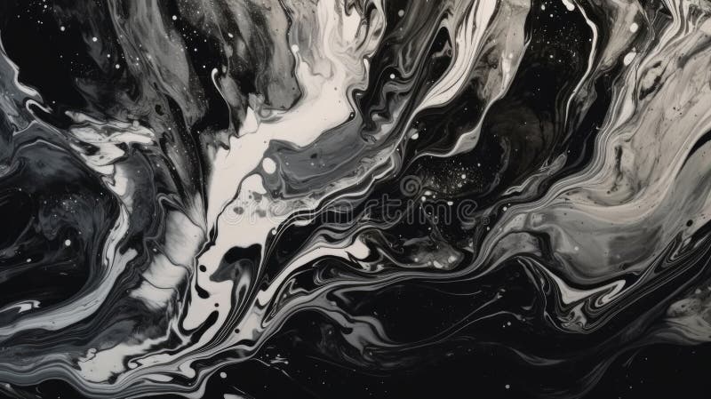 Contemporary Acrylic Pour Black Background. Generative AI Stock ...