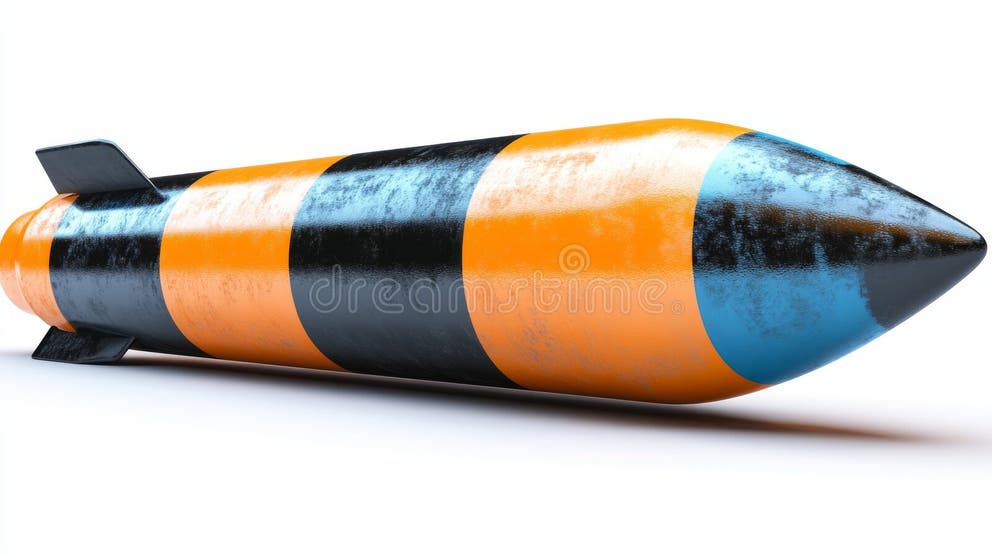 A Contemporary and Aerodynamic Rocket Model is Suspended in the Studio ...