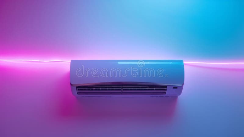 The Contemporary Air Conditioning Unit is Mounted on a Wall ...