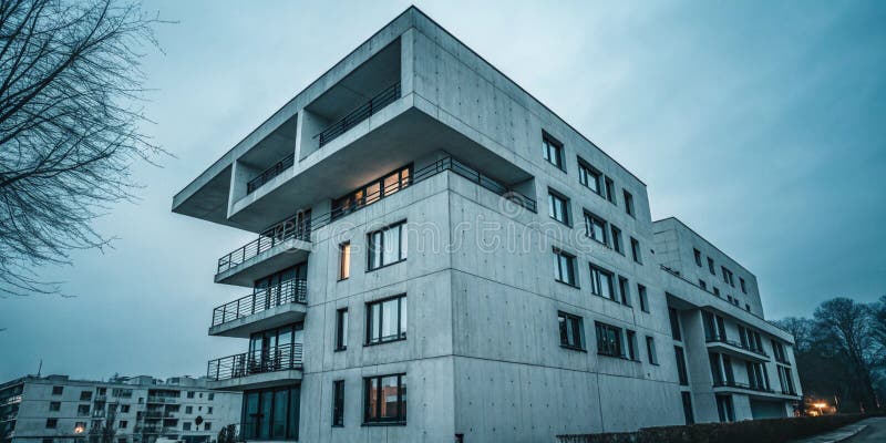 Modern Minimalist Architecture of a Contemporary Apartment Building ...