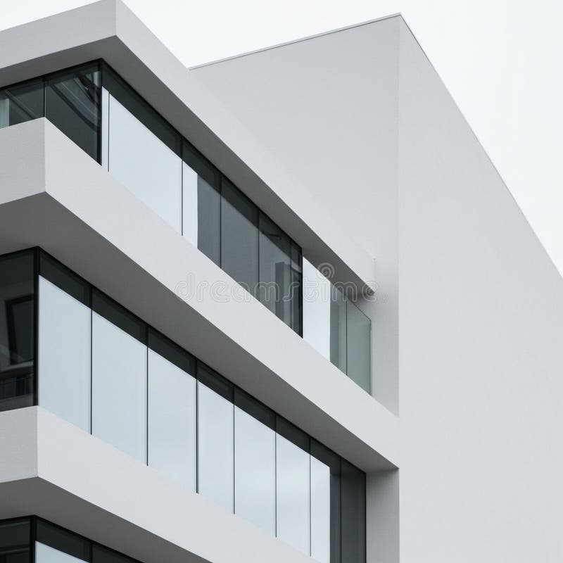 Contemporary Architectural Structure Featuring Sleek, White Facades ...