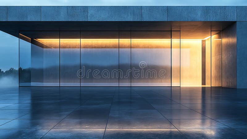 A Contemporary Architectural Structure Featuring Smooth Glass and Metal ...