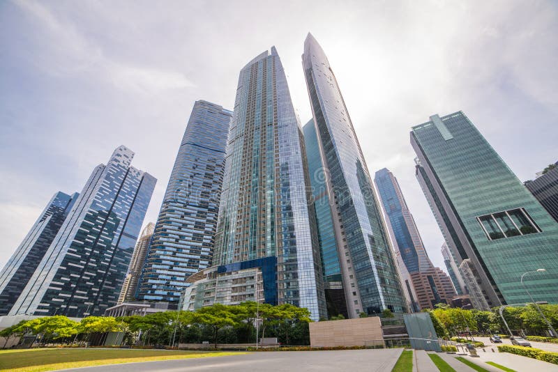 Contemporary Architecture Office Building in the City, Perspective ...