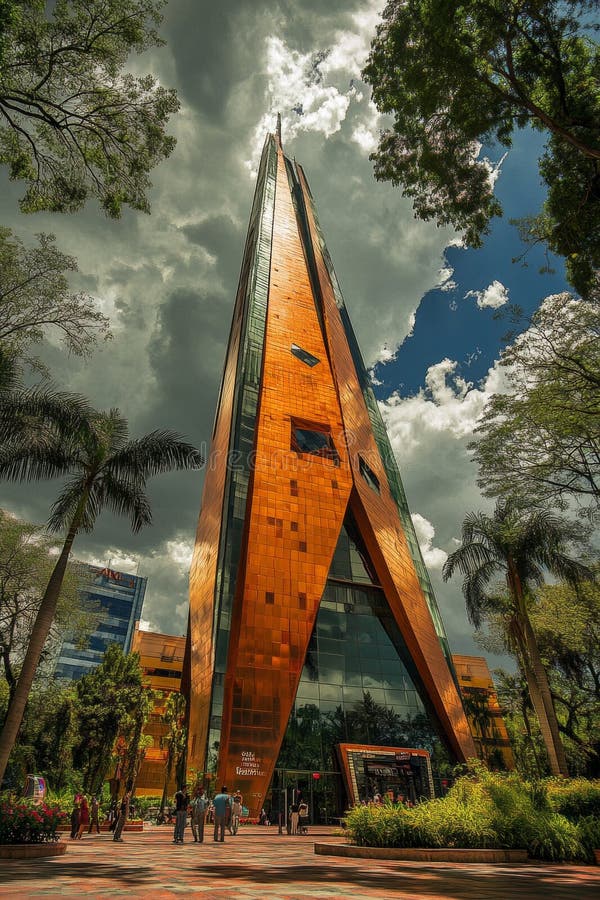 Contemporary Architecture Striking Copper Clad Structure Pierces Clouds ...