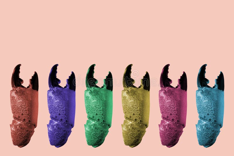 Contemporary Art Background with Colored Shell and Claws. Digital ...