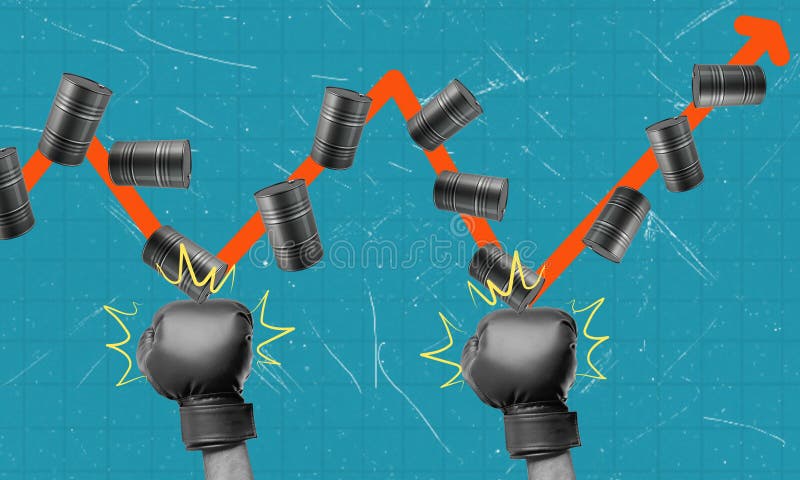 Contemporary Art Collage Artwork Featuring Oil Graph Stock Image ...