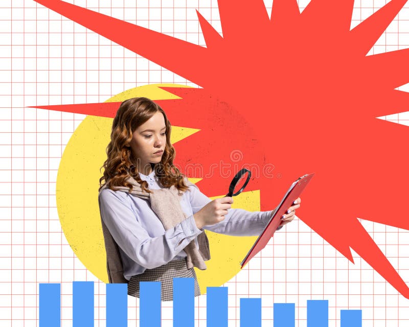 Contemporary Art Collage. Concentrated Wonma, Employee, Project Manager ...