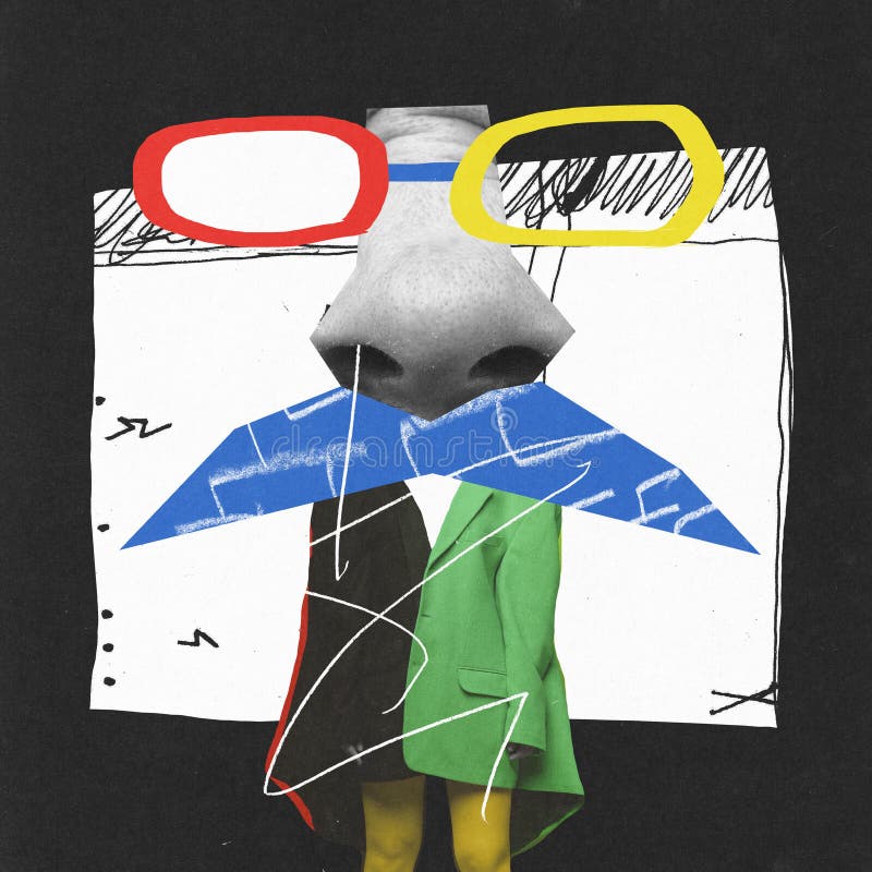 Contemporary Art Collage. Conceptual Creative Design Symbolizing ...