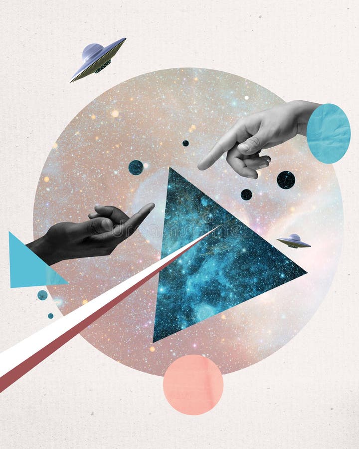 Contemporary Art Collage. Connection Stock Image - Image of artwork ...