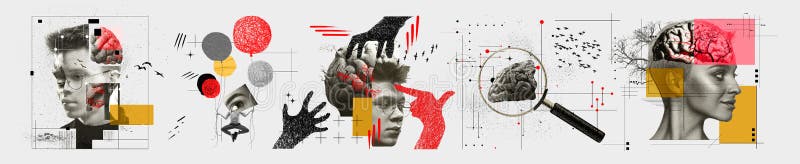 Contemporary Art Collage. Human Mind and Cognitive Processes through ...