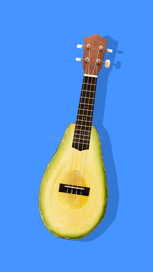 Contemporary Art Collage. Illustration of Ukulele Made Entirely Out of ... Contemporary Art Collage. Illustration of Ukulele Made Entirely Out of ...