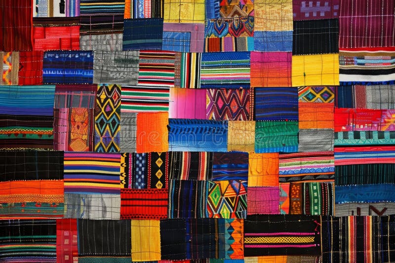 Contemporary Art Collage of Traditional Mexican Serape Patterns Stock ...