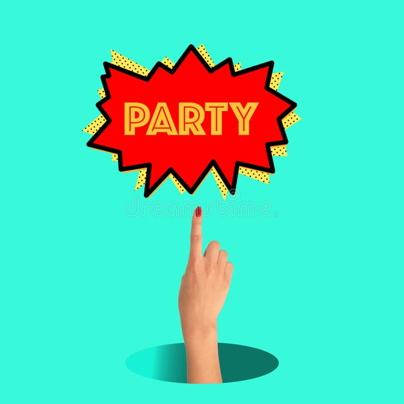 The party is here. stock image. Image of flyer, partyvibes - 183972573
