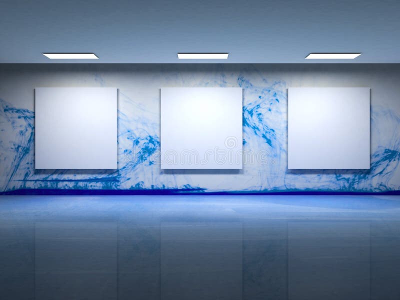 Contemporary Art Gallery Interior Illustration Stock Illustration ...