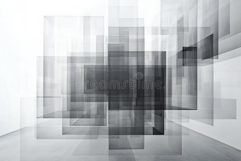 ?Contemporary Art Installation Featuring Translucent, Overlapping Cubes ...