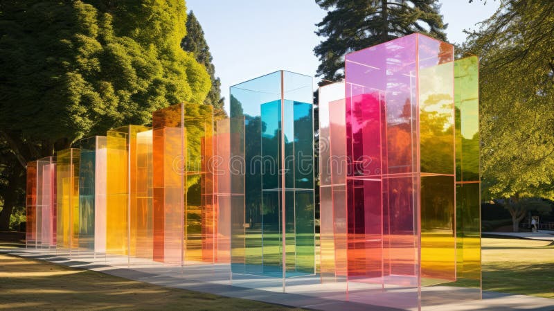 Contemporary Art Installation in a Park Stock Illustration ...