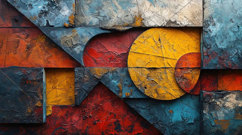Contemporary Art of Multicolored Painted Rough Concrete Wall Texture ...