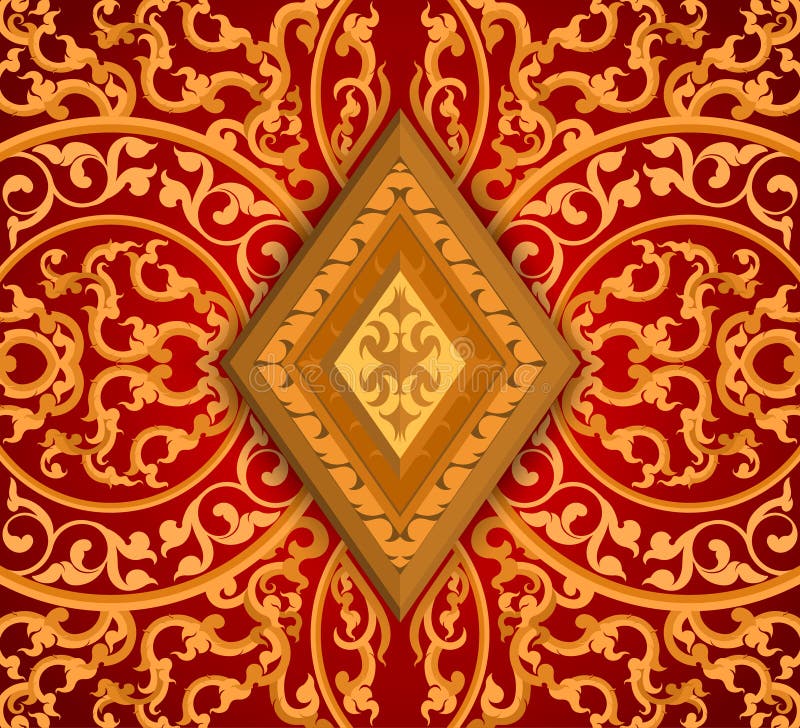 Contemporary Art Pattern on a Red Background Stock Illustration ...