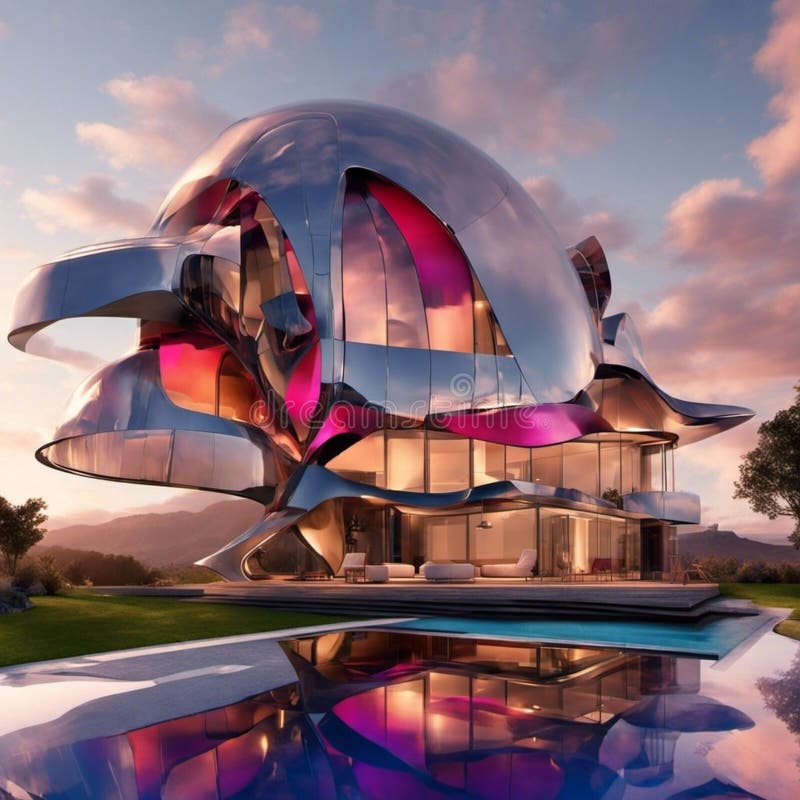 Futuristic House, Advanced Technology Stock Illustration - Illustration ...