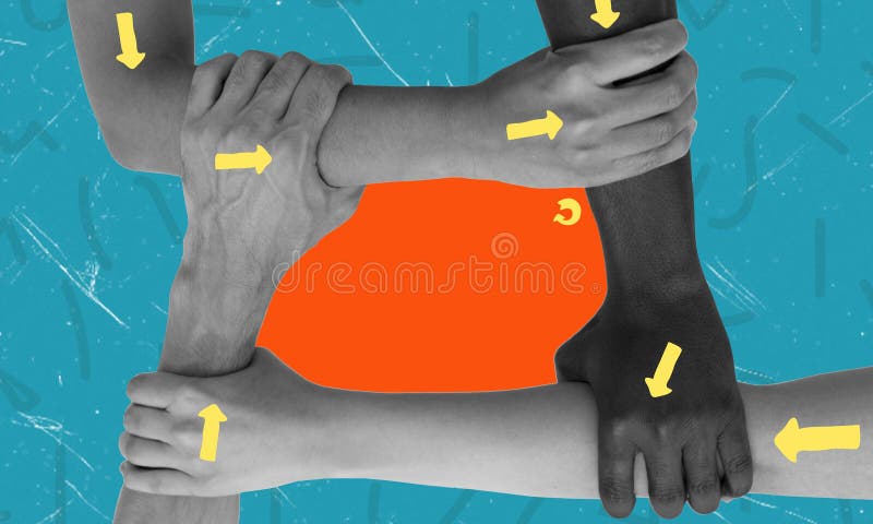 Contemporary Artistic Collage Featuring Multiple Hands Holding Each ...