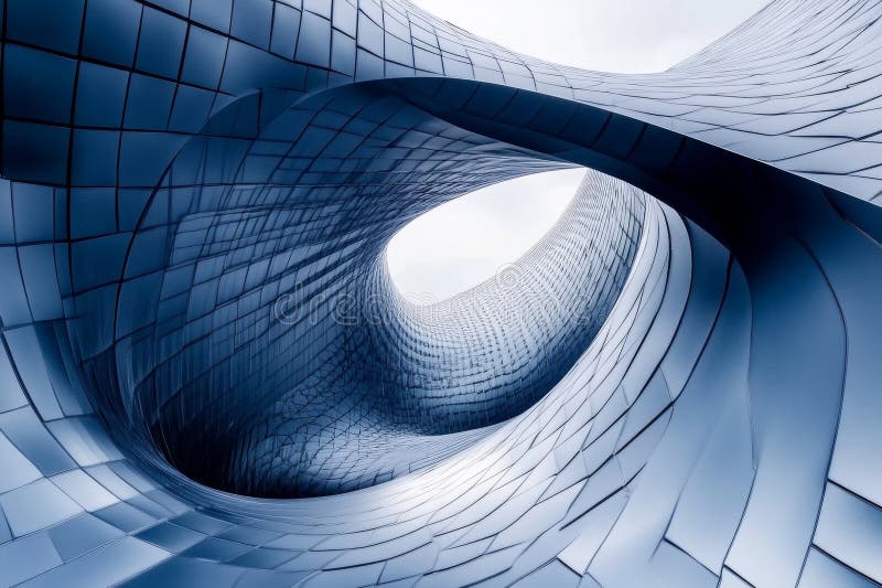 Contemporary Artwork Featuring Abstract Blue Flowing Lines on a Crisp ...