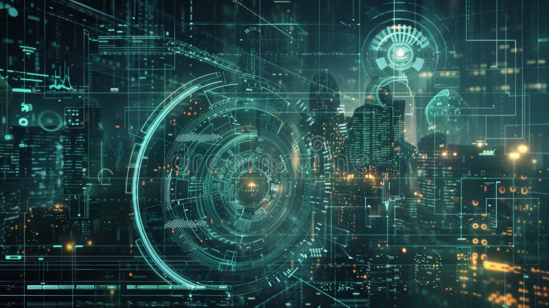 Contemporary Backdrop Emphasizing Digital Defense. Stock Illustration ...