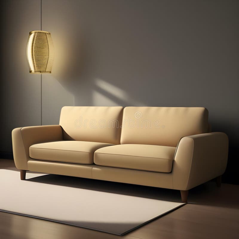 Contemporary Beige Elegant Couch Object Stock Photo - Illustration of ...