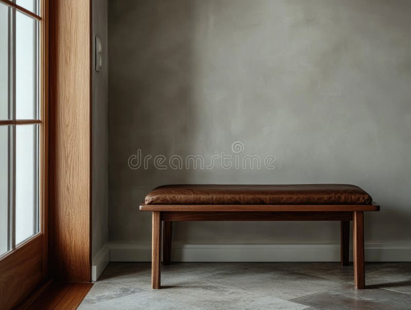 Contemporary Bench Against a Wall Stock Photo - Image of contemporary ...