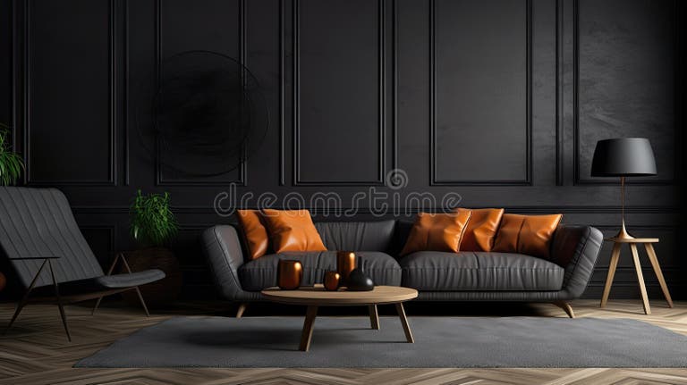 Contemporary Black: Bold and Dramatic Statement Home Interior Backdrop ...