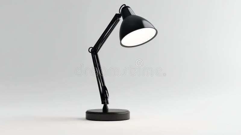 A Contemporary Black Desk Lamp Illuminates a White Surface Symbolizing ...