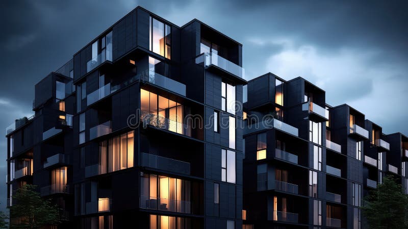 Contemporary black housing stock illustration. Illustration of black ...