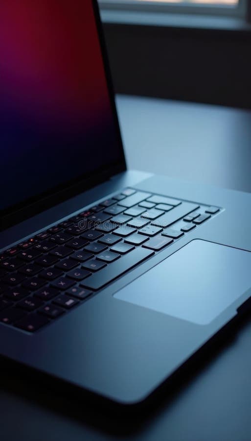 Contemporary Black Laptop Keyboard, Subtle Backlighting, Keys, Computer ...