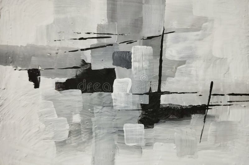 Contemporary Black and White Negative Grey Composition Abstract ...