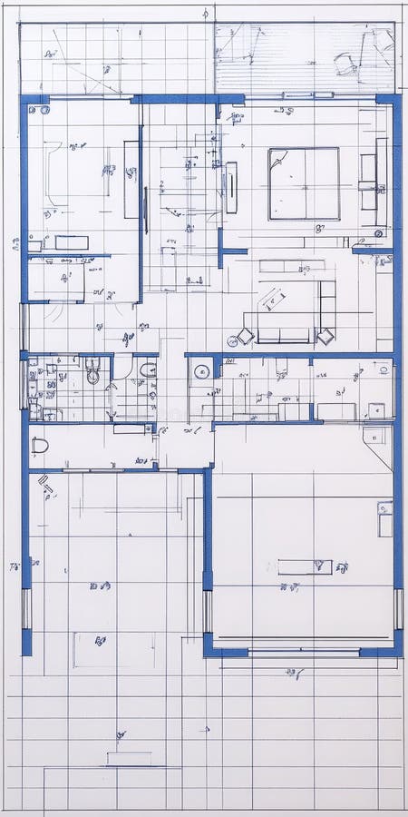 Contemporary Blue House Plan with Architectural Details, White ...