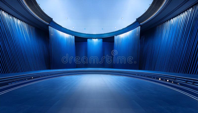 Contemporary Blue Theater Stage Design with Empty Mock Up Place ...