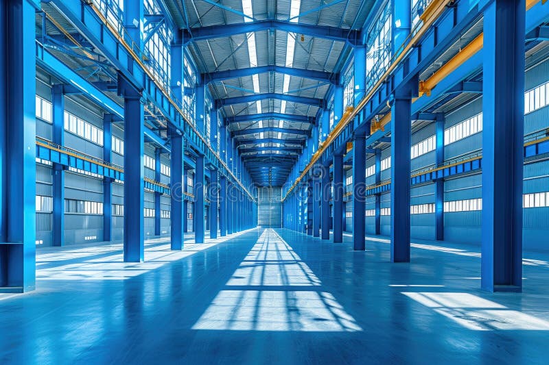 Contemporary Building Facade: Blue Tones and Clean Lines. Stock ...