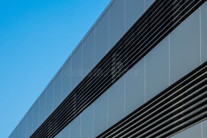 Contemporary Building Horizontal Metal Slats Stock Photos - Free ...