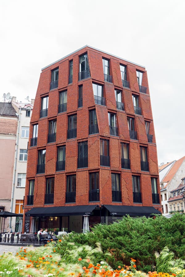 Contemporary Building in Old Riga Streets, Latvia, July 25. 2018 ...