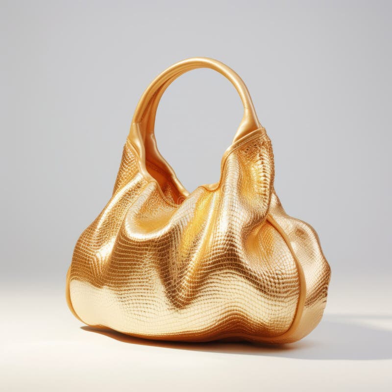 Contemporary Ceramic Gold Bag with Shiny Bumpy Texture Stock ...