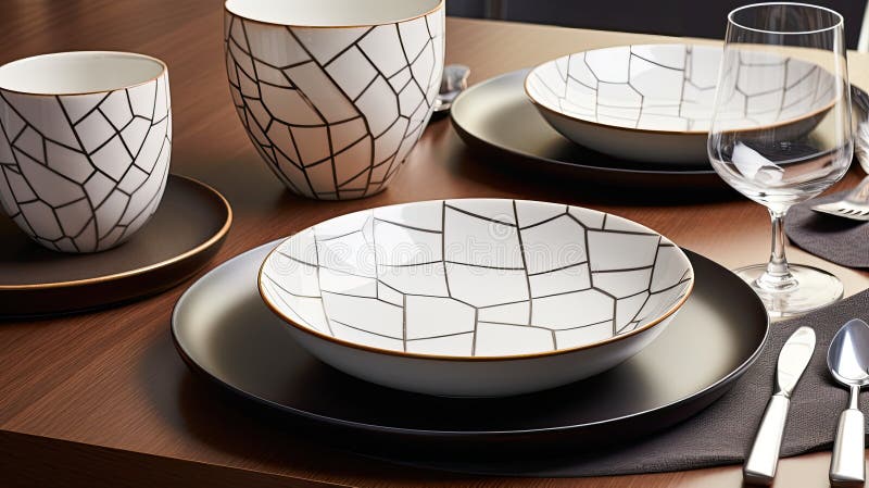 Contemporary Ceramic Pattern Design in a Western Dining Setting, the ...