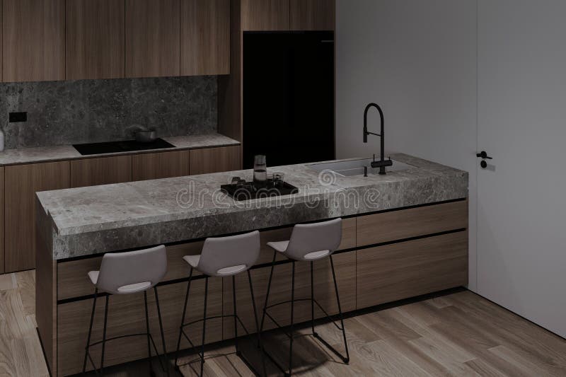 Contemporary Chic Nordic Clean Style Modern Kitchen with Kitchen Island ...