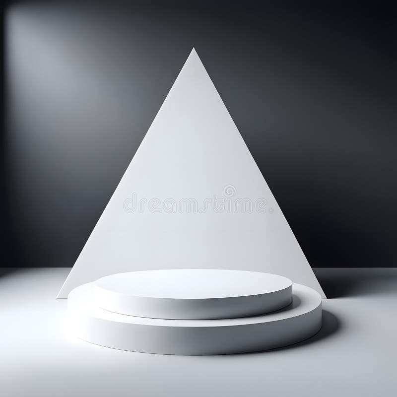 Contemporary Chic Triangular Metal Podium in Minimalist White with ...