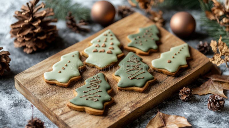 Contemporary Christmas Cookie Display with Olive Green and Terracotta ...
