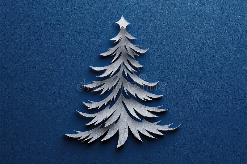 Contemporary Christmas Tree with Paper Cut Style. Stock Illustration ...