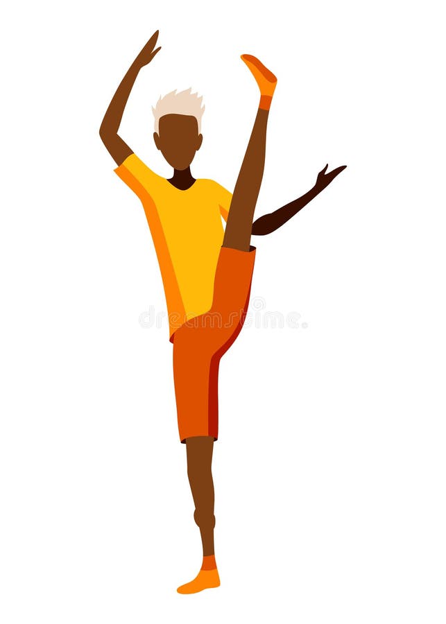 Contemporary and Classical Dancing. Dancer Character Design. Flat ...